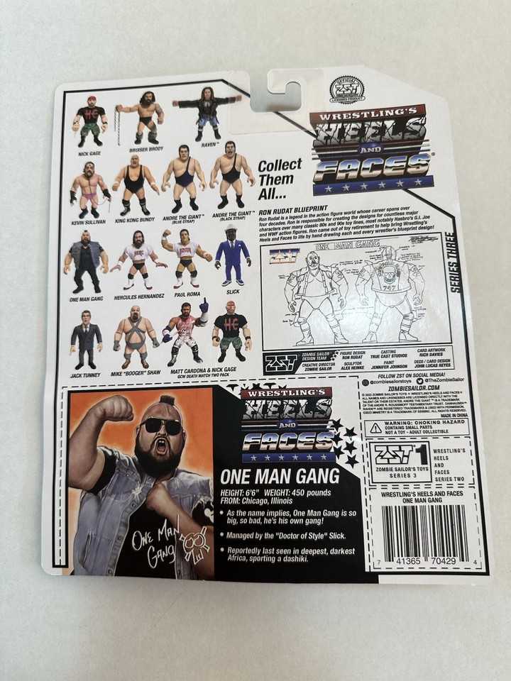 ZST Wrestling's Heel & Faces One Man Gang Action Figure WWE WCW ECW | eBay