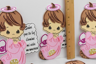 LRG RECUERDOS BAUTIZO ANGELITOS ROSA BAPTISM PARTY FAVORS ANGELS ...