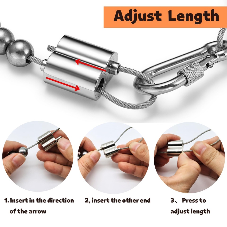 Flag Pole Beaded Retainer Ring Adjust Length 304 Stainless Steel ...