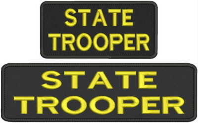 state trooper embroidery patches 3x10 and 3x6 hook yellow | eBay