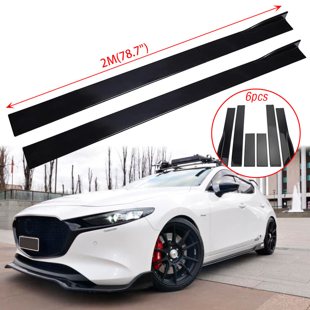 78.7" Side Skirt Extension Spoiler Rocker Panel Lip For Mazda3 Mazda 3 ...