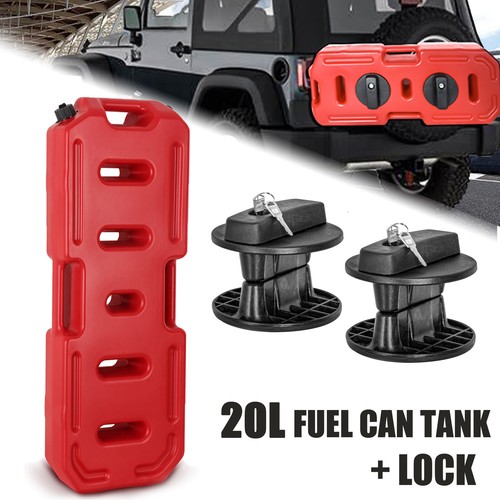 20L 5 Gallon Gas Container Backup Fuel Can Pack Tank w/ Lock For Jeep ...