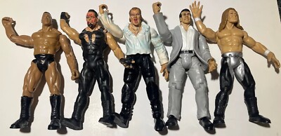 WWE/WWF Titan Tron Figures (5) The Rock Undertaker McMahon Triple H ...