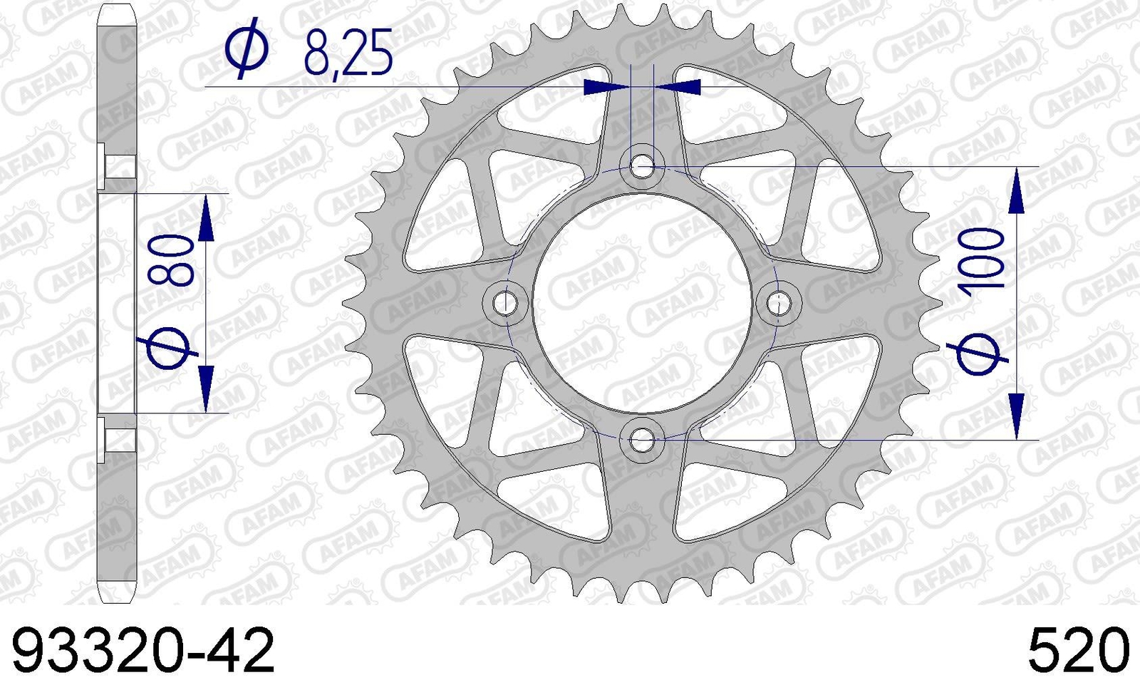 Sprocket AFAM 93320-42 IN All. Pitch 520 Gas TXT 300 RACING 300 2015 ...