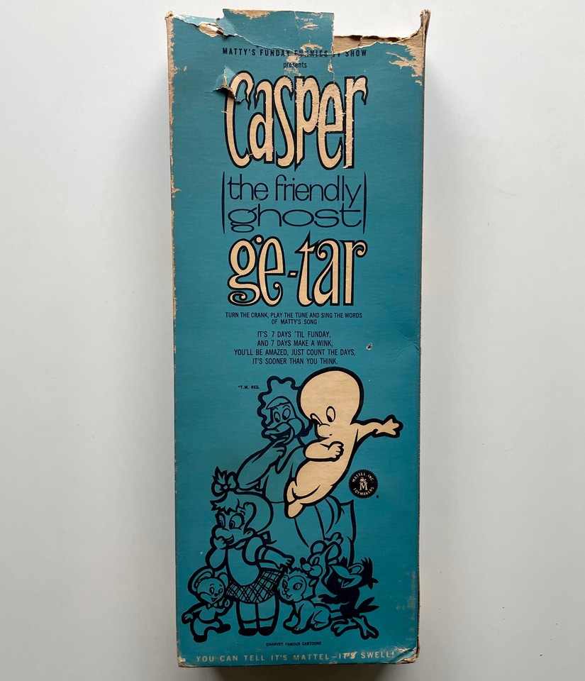 Vtg 1959 CASPER The Friendly GHOST Toy Guitar GE-TAR Mattel UKULELE Box ...