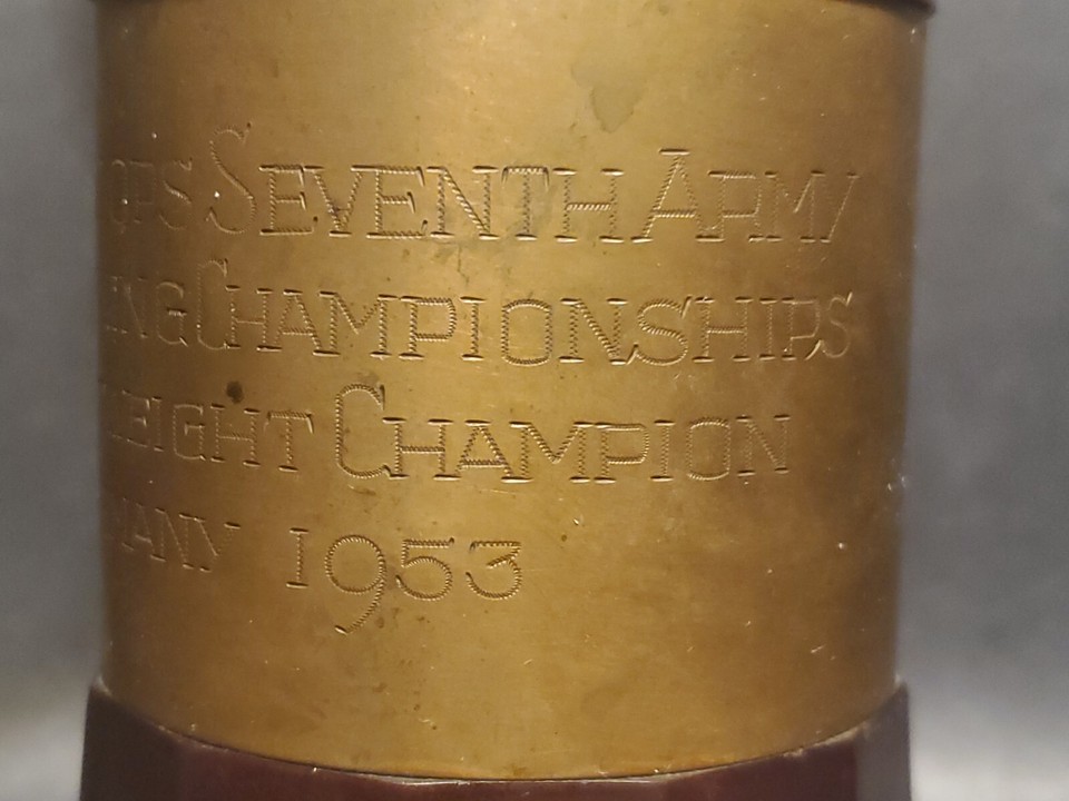 Post WW2 Boxing Trophy Army Troops Seventh Army PATTON one of a kind ...