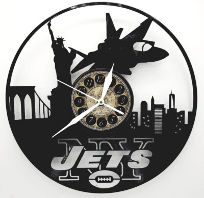 NEW YORK JETS | Vinyl Record Clock | Football Wall Art Gift | FREE ...