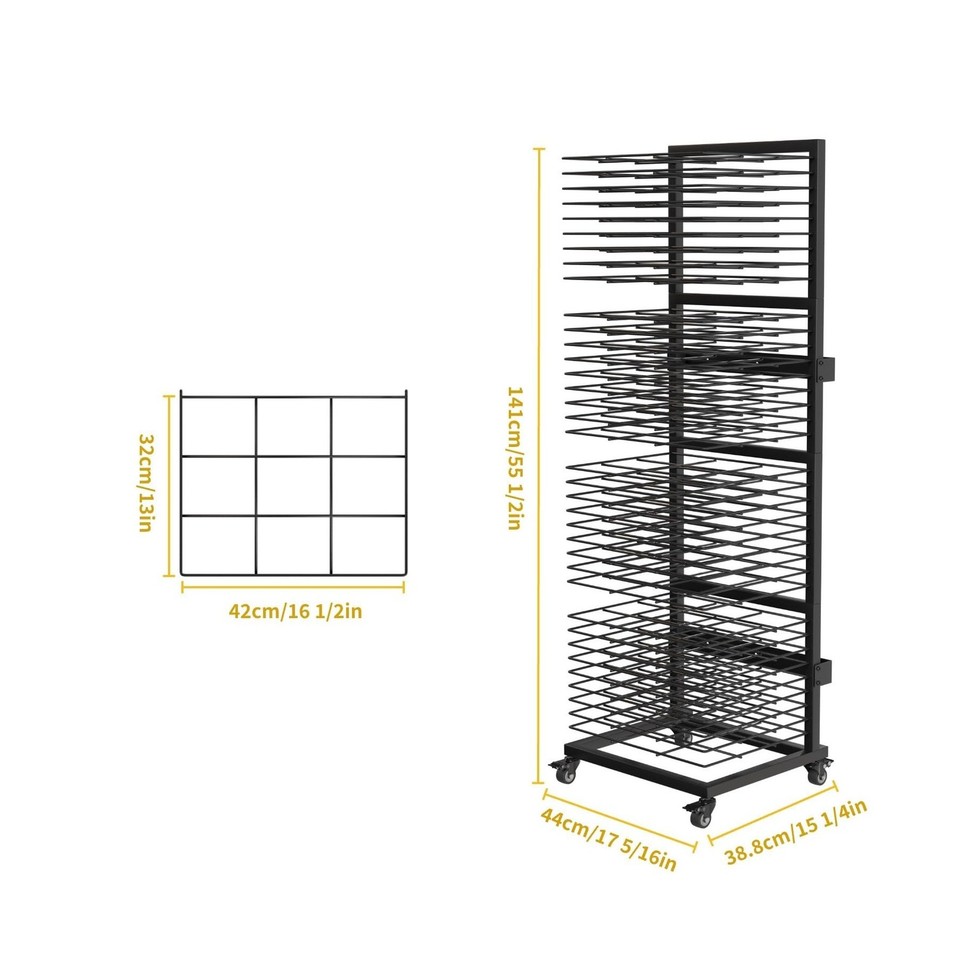 Art Drying Rack with 36 Shelves, Wall Mount Painting Drying Rack for ...