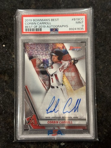 Corbin Carroll 2019 Bowman’s Best Auto PSA 9 B19CC 🔥 Diamondbacks ...