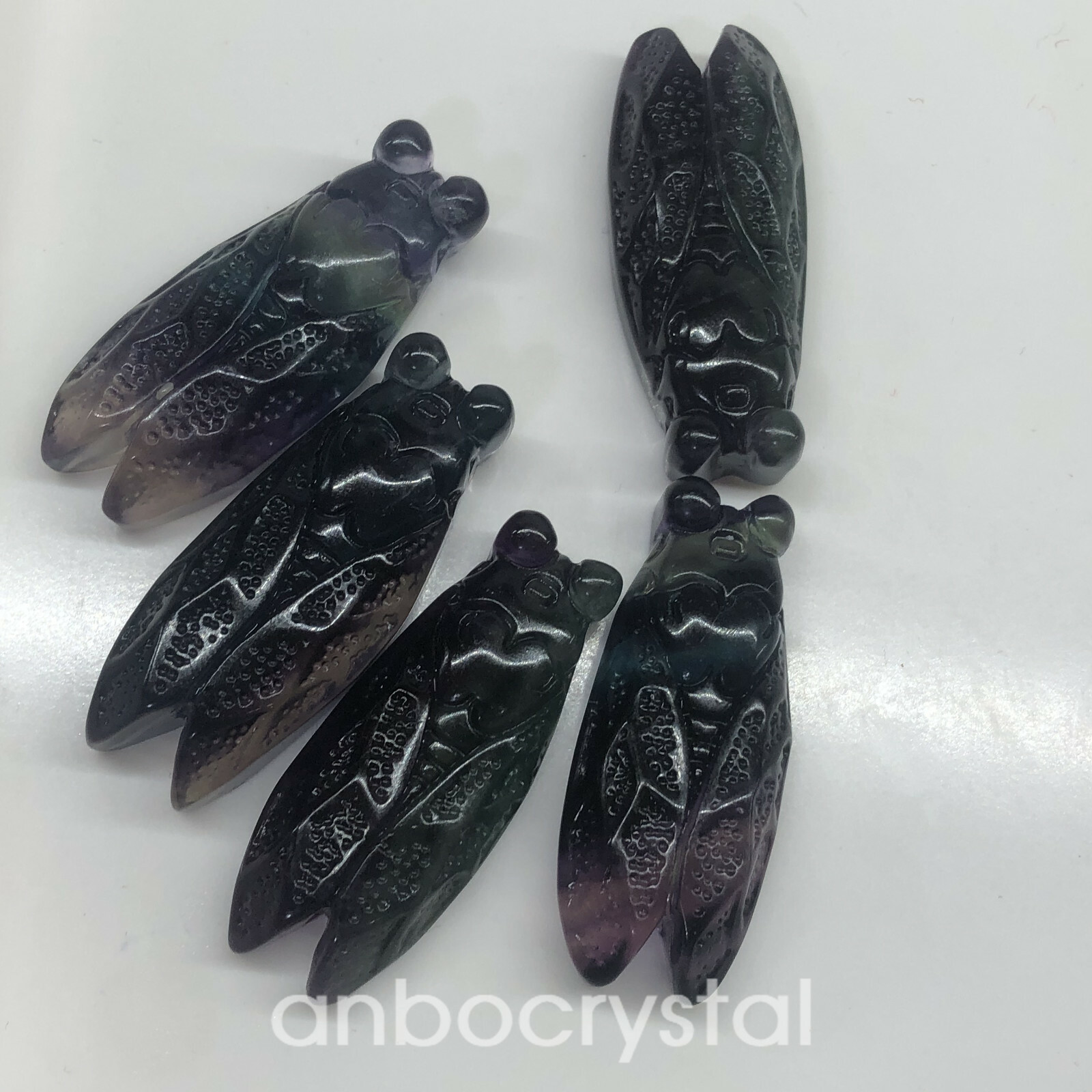 2‘’Natural Fluorite Quartz Hand Carved Cicada Skull Crystal Reiki ...