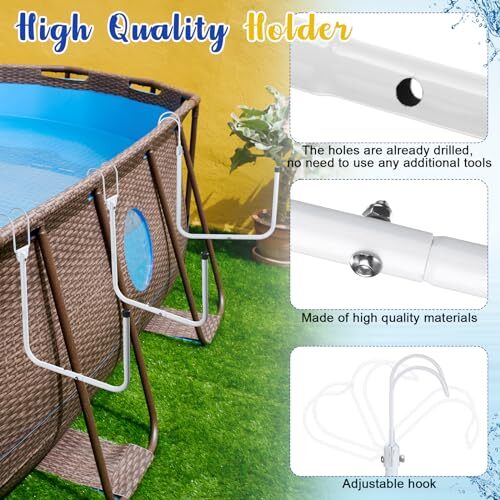 8 Pack Solar Pool Cover Holder Pool Storage Hooks Solar Cover Hooks for ...