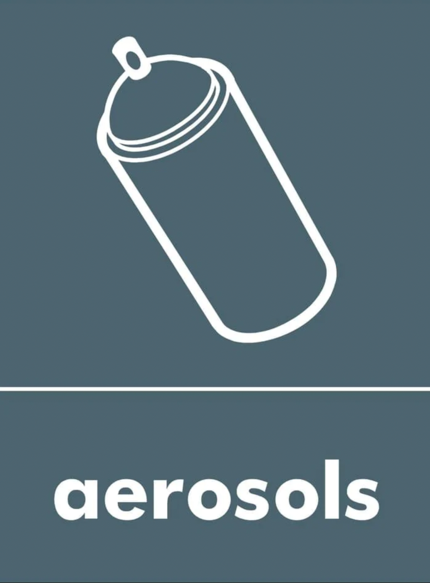 Aerosols Spray Can Recycling Recycle WRAP Sign Adhesive Sticker 160mm x ...