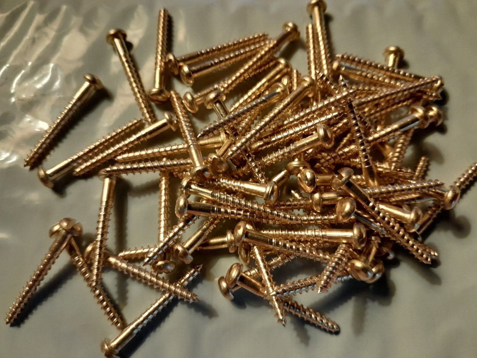 #4 x 1" round head slotted, solid brass wood screws, select qty | eBay