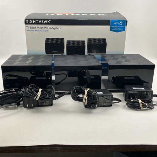 Netgear Nighthawk MR80 MS80 Black Mesh WiFi 6 Router Satellite System 3 ...