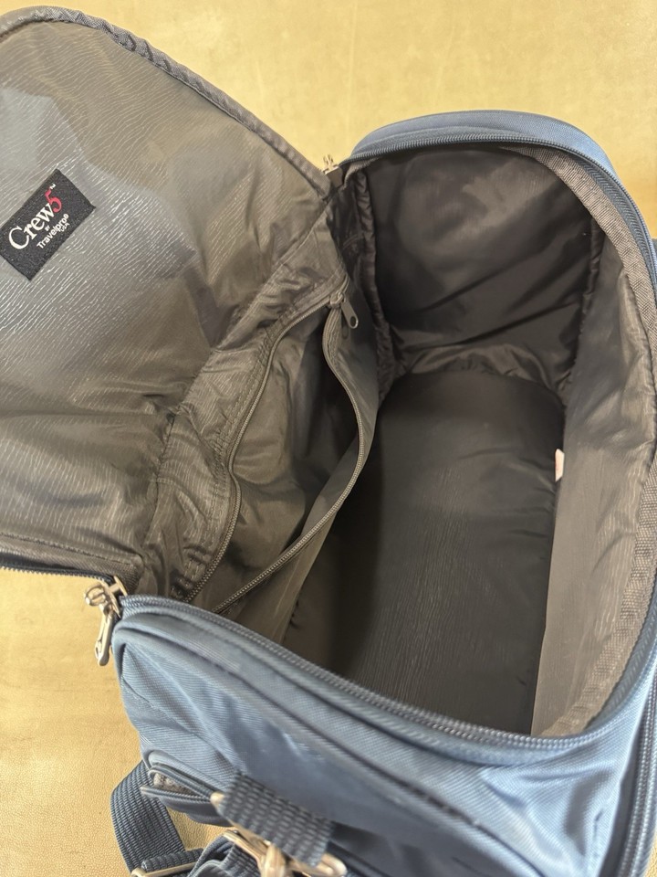 Travelpro Crew 5 Blue Set 24” Upright Exp Wheeled Suitcase & 17” Deluxe ...