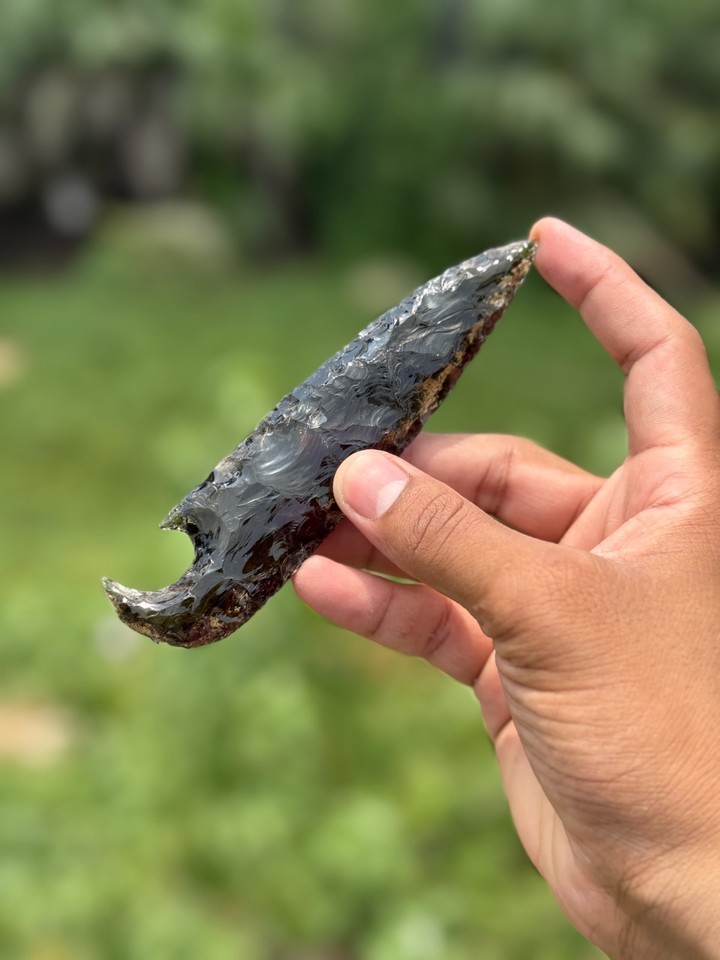 Smoky Obsidian Glass Athame | 6" Handmade Ritual Knife | Crystal Dagger ...