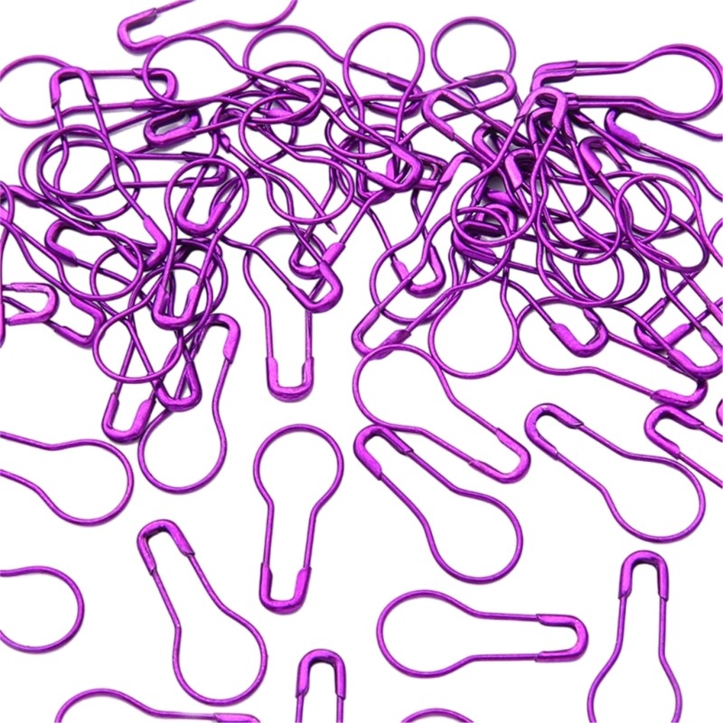 100Pcs Colorful Safety Pin Crochet Stitching Marker Gourd Shape Metal ...