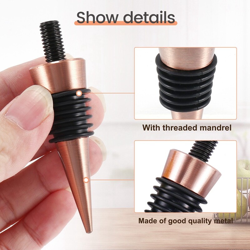 2X(10 Pieces Blank Bottle Stopper with Threaded Post Metal Wine Stopper ...