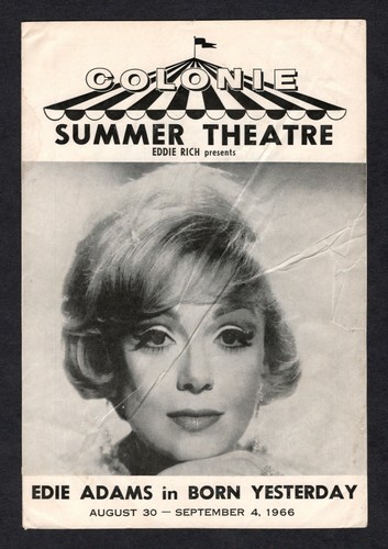 Edie Adams "BORN YESTERDAY" Harold Gary / Garson Kanin 1966 Latham, NY ...