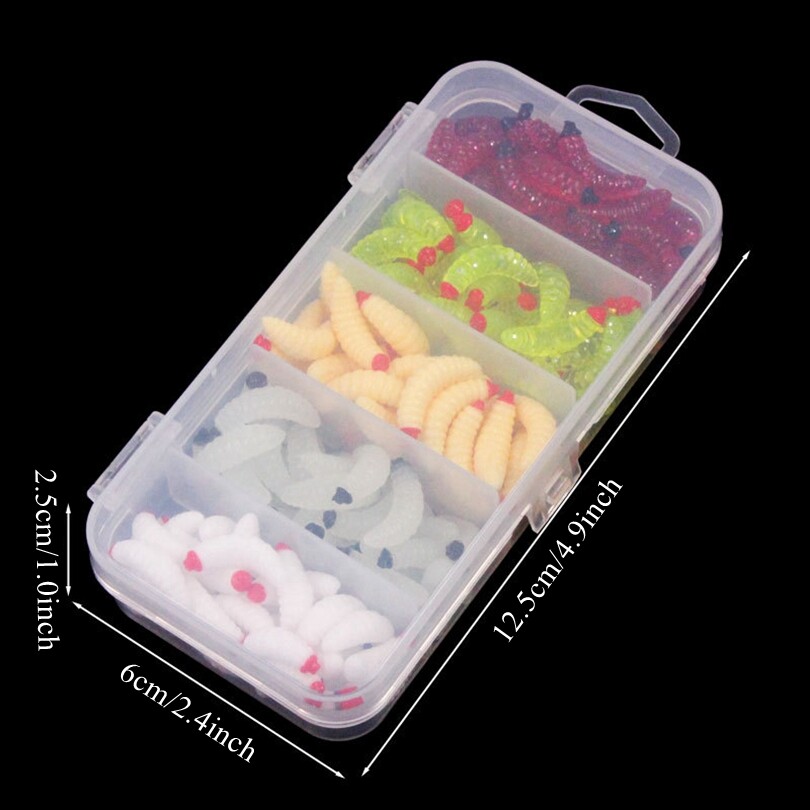 Soft Plastic Fishing Lures Trout Magnet 50-Pack 1 Inch Silicone Fishing ...