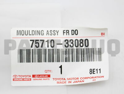 7571033080 Genuine Toyota MOULDING ASSY, FRONT DOOR BELT, RH 75710 ...