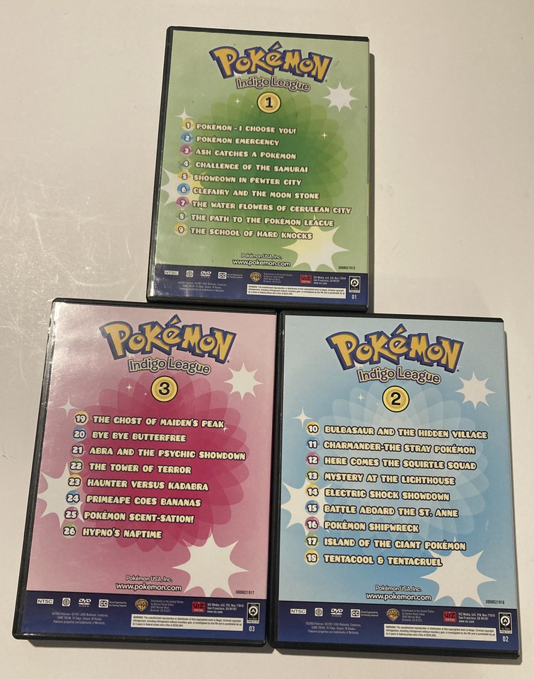Pokemon Indigo League Season 1 DVD Video Box Set Episodes 1-26 Viz ...