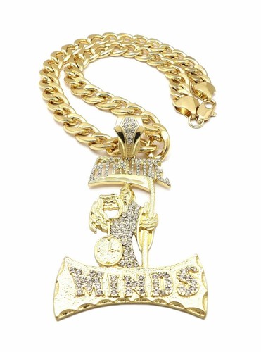 ICED HIP HOP HYPNOTIZE MINDS PENDANT & 11mm 20" CUBAN CHOKER CHAIN ...