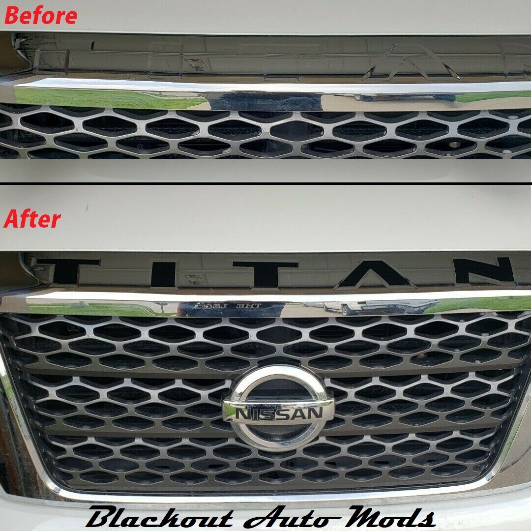 Gloss Black Decals Grill Insert Vinyl Letters for 2016-2019 Titan ...