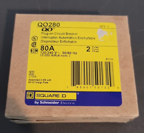 QO280 SQUARE D CIRCUIT BREAKER 2 POLE 80A | eBay