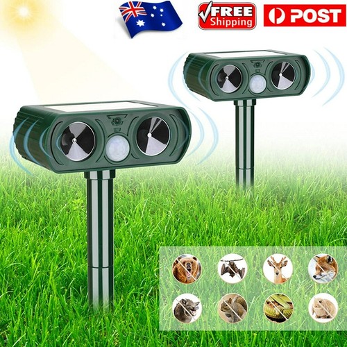 Solar Ultrasonic Animal & Pets Repeller Motion Sensor Bird Rat Possum ...
