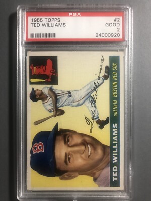 1955 TED WILLIAMS TOPPS #2 RED SOX PSA 2 (centered) | eBay