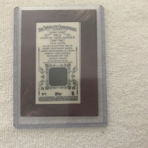 2015 Allen Ginter Justin Verlander Relic Card | eBay