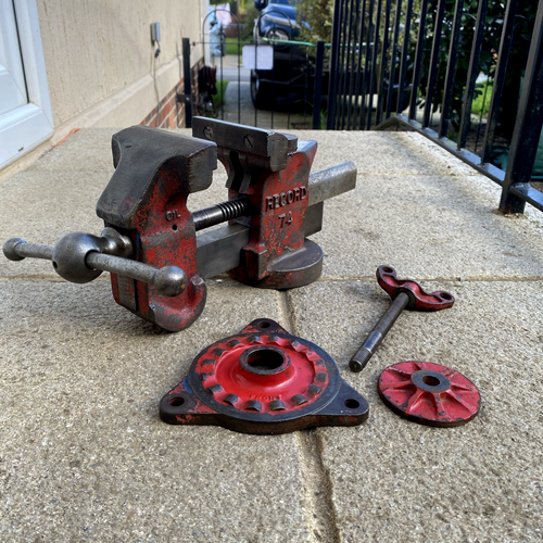 VINTAGE RECORD 74 SWIVEL BENCH VICE WITH ANVIL | eBay