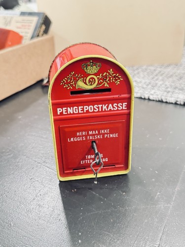 VINTAGE Danish Post Mailbox Coin Bank With Key | eBay
