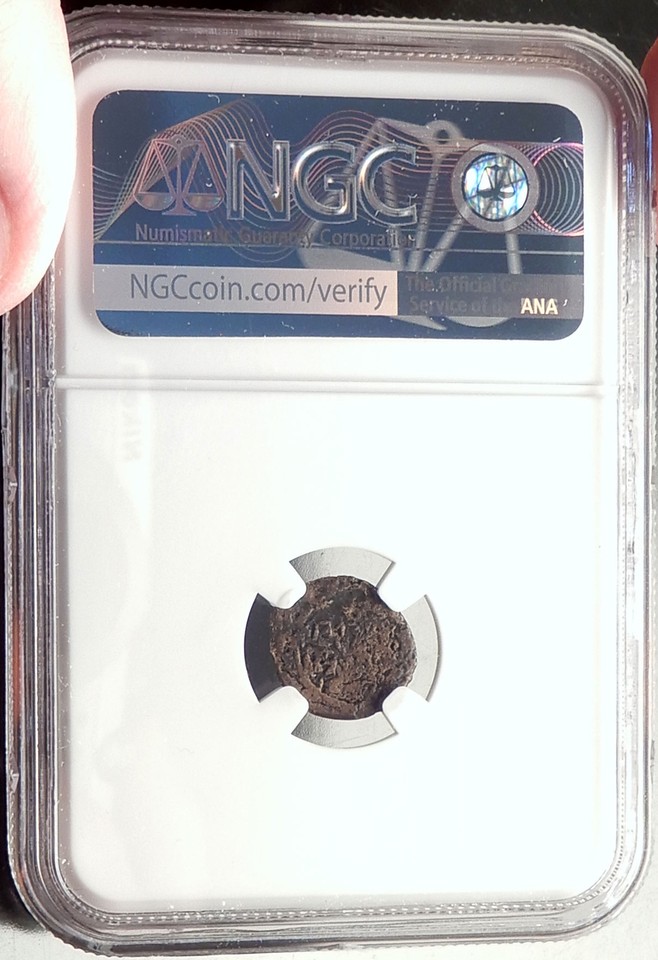 JUDAH ARISTOBULUS I JEWISH 104BC Jerusalem Ancient Widow's Mite Coin ...