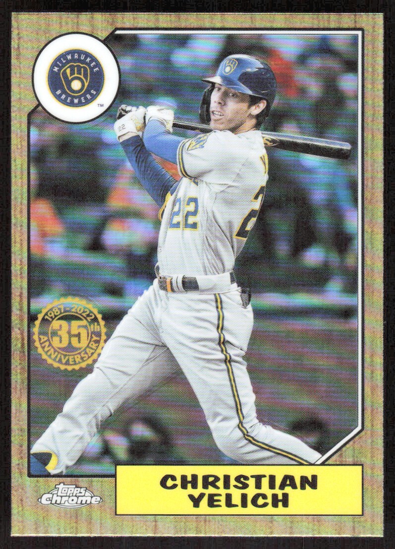 2022 2707A TOPPS CHROME 35TH ANNIVERSARY REFRACTOR CHRISTIAN YELICH ...