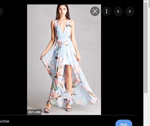 Forever 21 Blue Floral M-Slit Maxi Dress Large L | eBay