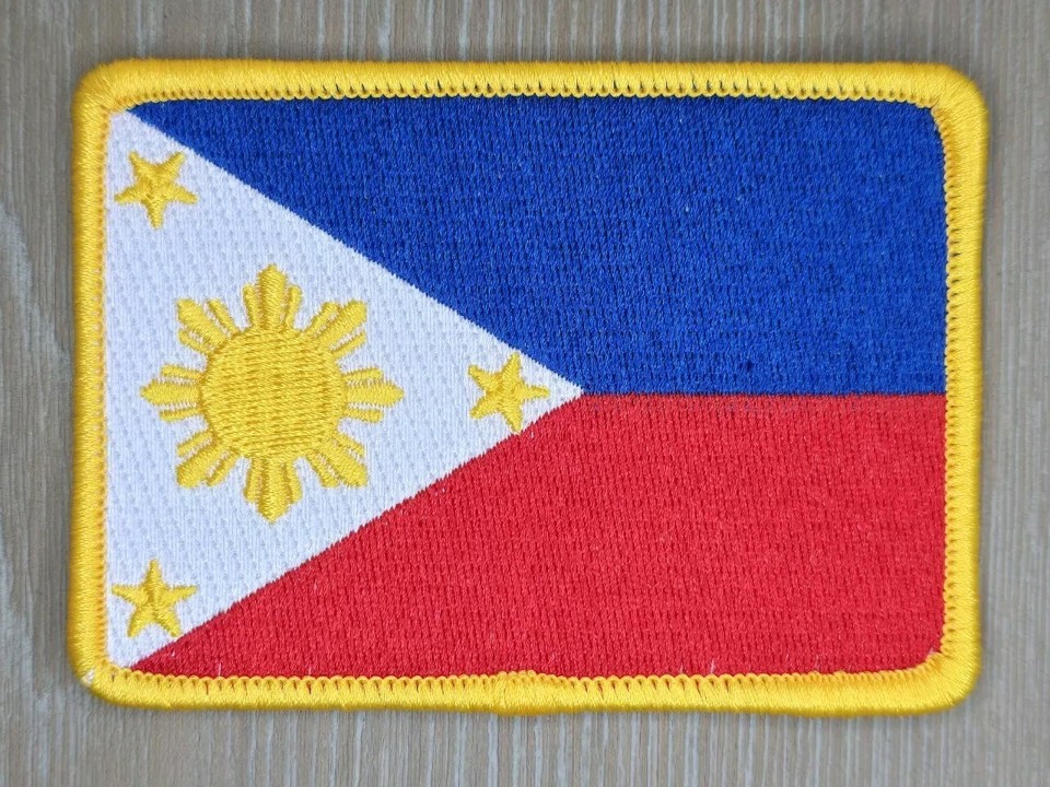 PHILIPPINES COUNTRY FLAG FILIPINO EMBLEM FULL COLOR TACTICAL IRON ON ...