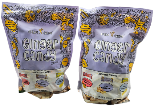 (2 bags) GEM GEM Chewy Ginger Candy 19oz bag (3 Flavors) Individually ...