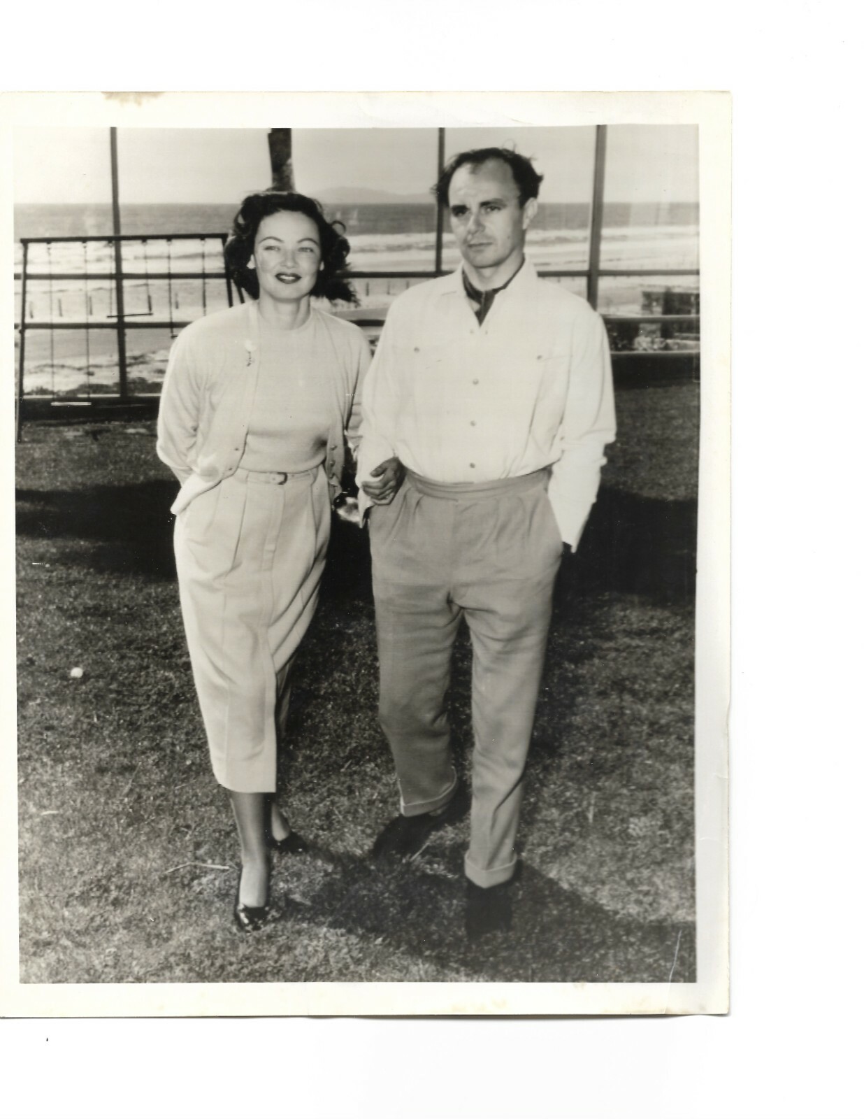 1950s ALY KHAN + GENE TIERNEY GLAMOUR EXQUISITE VINTAGE ORIGINAL PHOTO ...