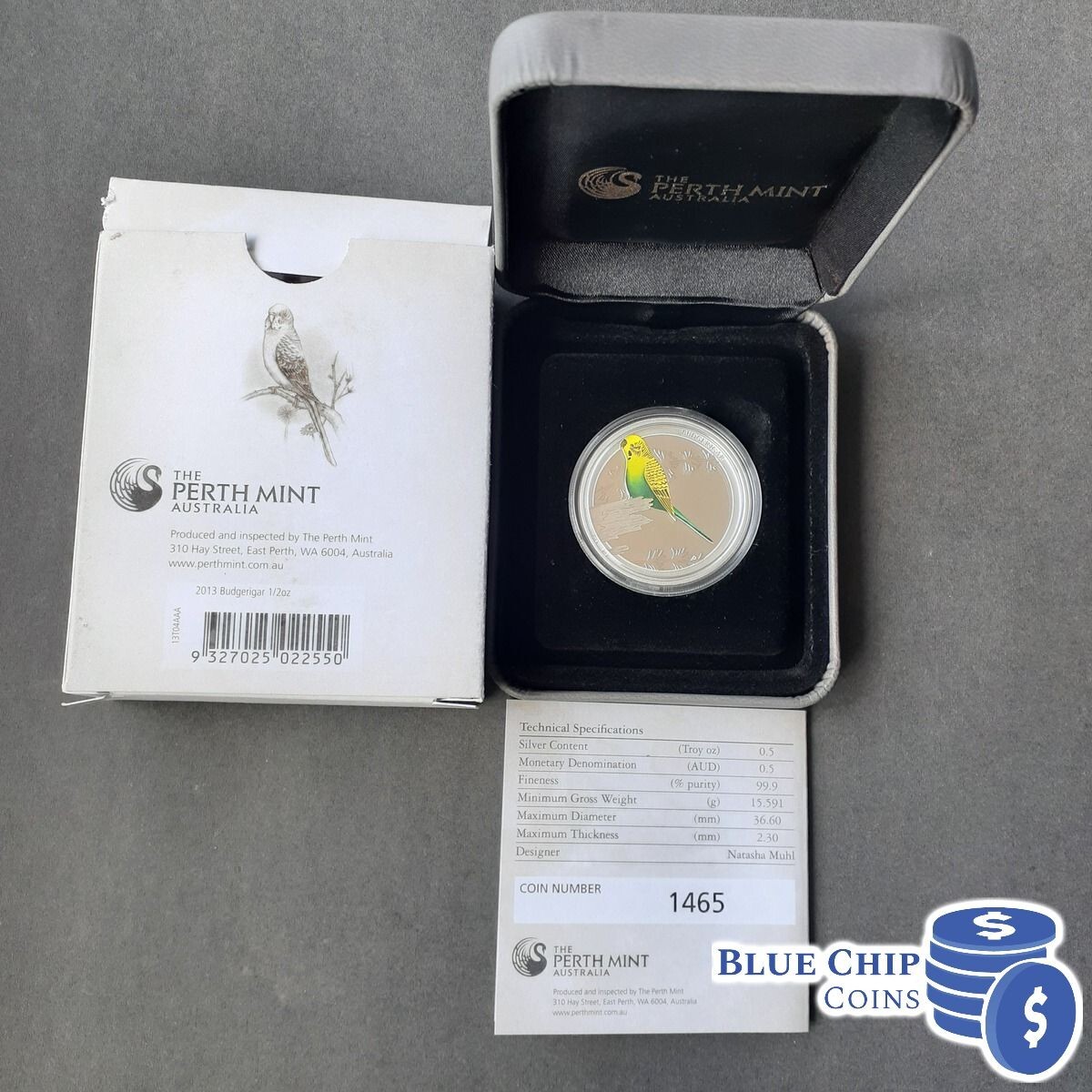2013 50c Birds of Australia Budgerigar 1/2oz Silver Proof Coin for sale ...