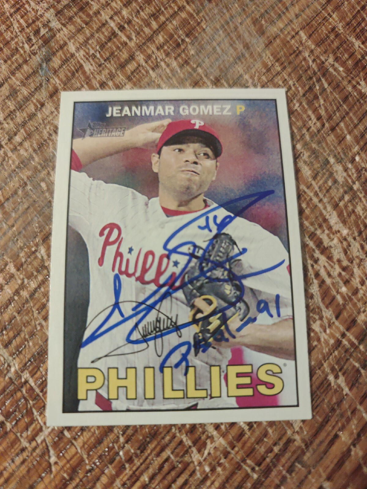 Jeanmar Gomez Autographed 2016 Topps Heritage Signed Baseball Card #107 ...