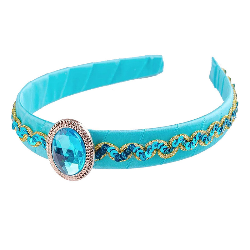 Girls Blue Headbands Large Rhinestone Children Headwear Princess Hair ...