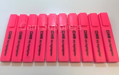 Pack of 1 4 6 10 20 Pink Highlighter Pens Fluorescent Bright Colour ...