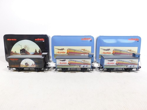 CX254-1# 3x Märklin H0/AC Güterwagen 48211+94270 NEM/KK TOP+OVP/Blech ...