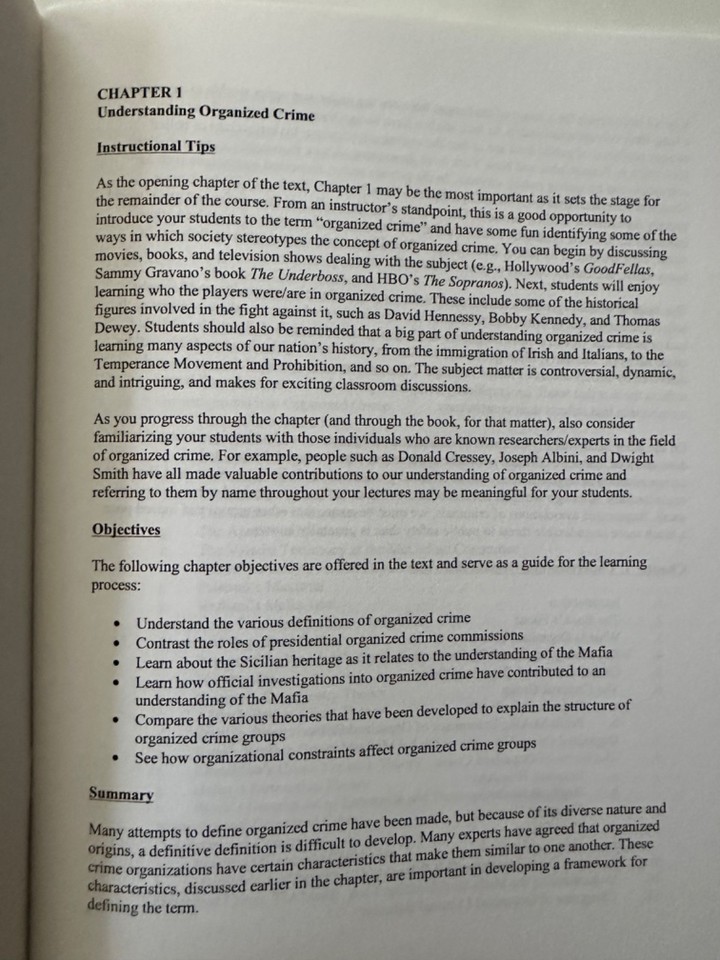 2: Organized Crime: Instructor's Manual/Test Item File, Jeffrey Goetz ...