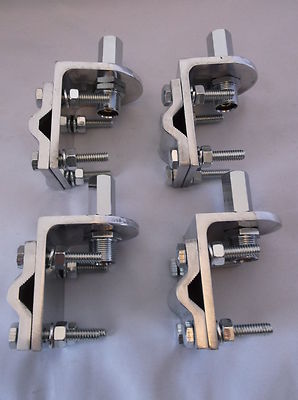 4 CB HAM RADIO ANTENNA 3 WAY ALUMINUM MIRROR MOUNT BRACKET 3/8 X 24 ...