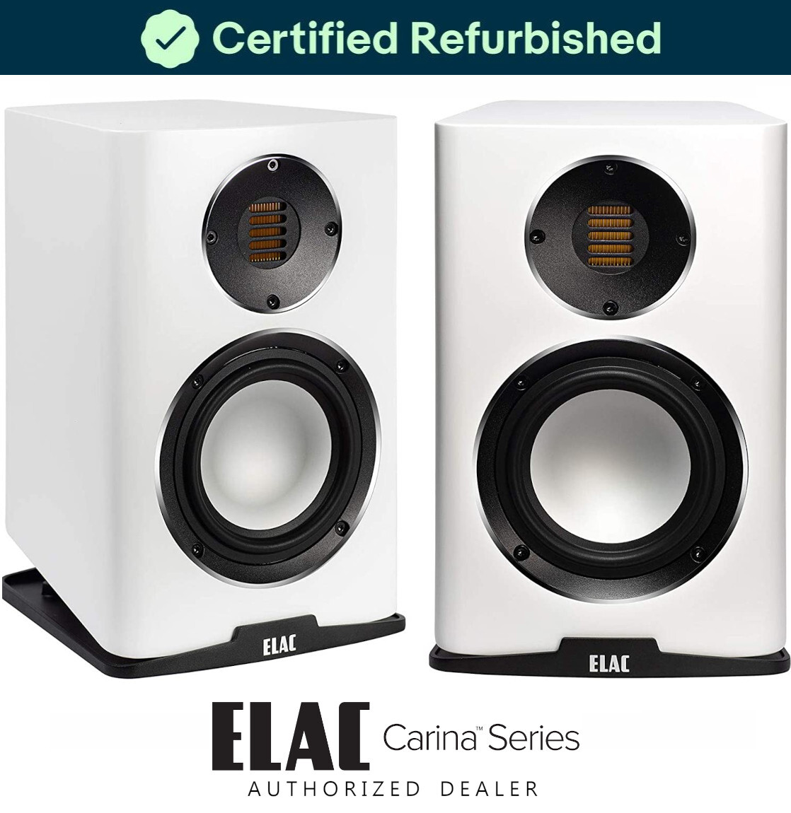 ELAC Carina 2-Way Bookshelf Speakers | Satin White | 150 W | 6 Ohms | 5 ...