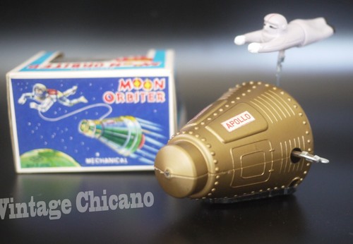 Yone Japan Moon Orbiter Wind Up Toy Apollo Space Capsule + Box 1960s ...