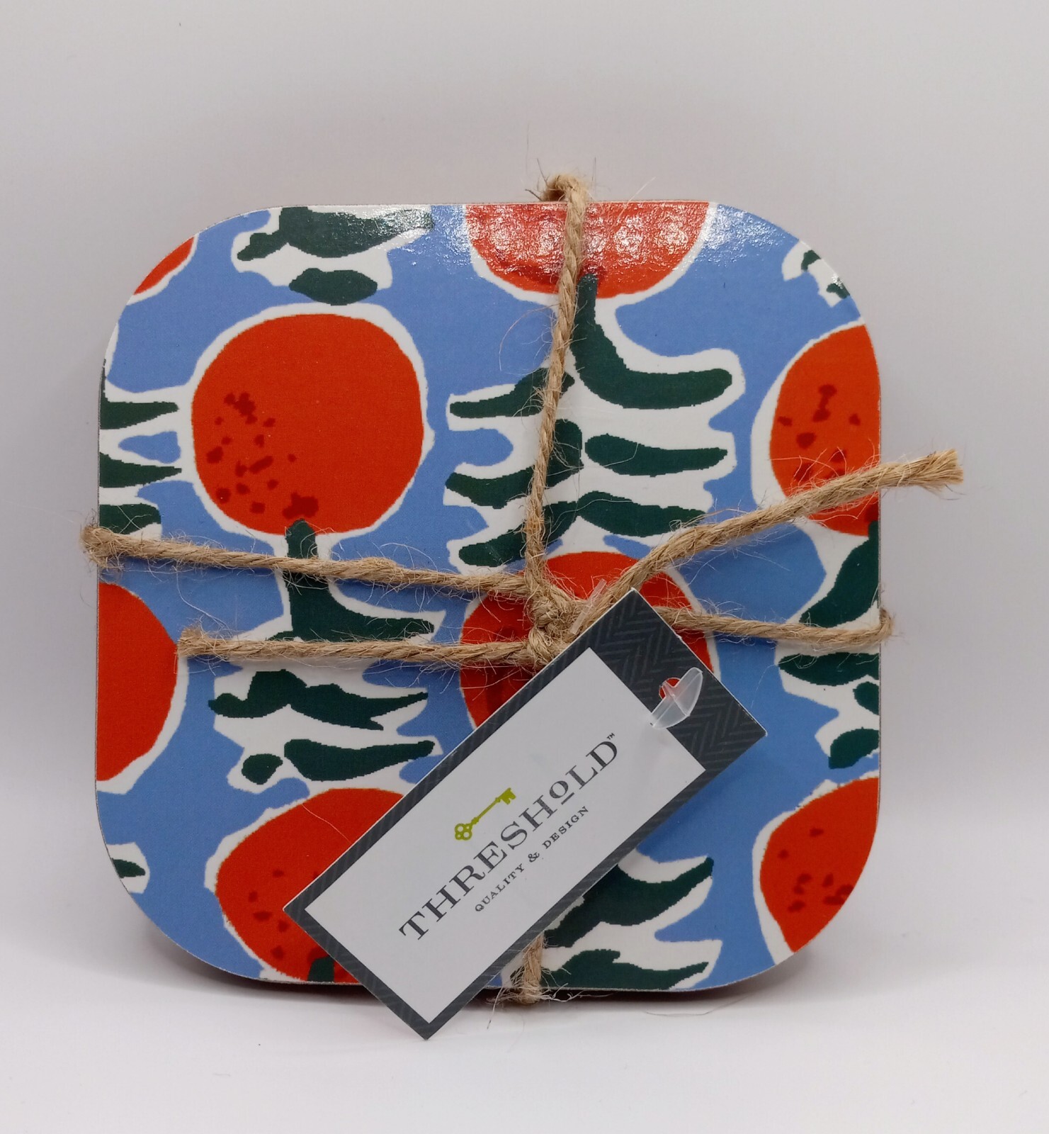 Threshold by Target Cork Drink Coasters Orange Stripes Set of 4 2022 | eBay